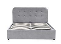 China Button Headboard Velvet And Wood Bed Frame King Size OEM ODM for sale