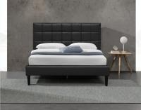 China White King Upholstered Storage Bed PU Square Tufted Headboard Bed Frame 140X190Cm for sale