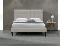 China White King Upholstered Storage Bed PU Square Tufted Headboard Bed Frame 140X190Cm for sale