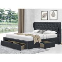 China Plywood Linen Fabric Winged Ottoman Storage Bed Double Size for sale