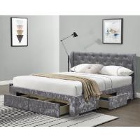 China Plywood Linen Fabric Winged Ottoman Storage Bed Double Size for sale