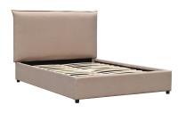 China Linen Light Brown Bed Frame King Europen Style Modern Upholstered Platform Bed for sale