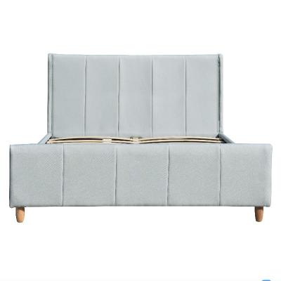 China Stitched Linen Fabric Upholstered Bed Frame Doubel Size EN1725 for sale