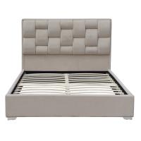 China Customized Double Size Velvet Fabric Bed Frame With Tufted High Headboard for sale