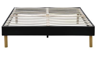 China Contemporary King Upholstered Platform Bed King Assemble PU Leather 140x190Cm for sale