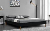 China Contemporary King Upholstered Platform Bed King Assemble PU Leather 140x190Cm for sale