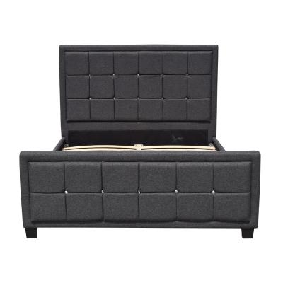 China Platform Upholstered Bed Frame Fabric Button With Footboard for sale