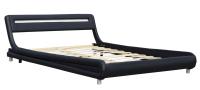 China Queen Size Black LED Upholstered Bed Frame PU Leather EN1725 BSCI Certification for sale