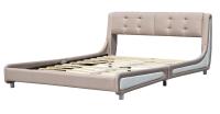 China OEM Modern Queen Size Upholstered Platform Bed Frame Linen Fabric Bedroom for sale