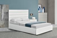 China Modern Queen Size Storage Upholstered Platform Bed Frame With High Headboard PU for sale