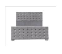 China 4ft Linen Fabric Upholstered Bed Frame Queen Size for sale