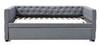 China Fabric Upholstered Trundle Daybed With Bronze Stud Single Plywood for sale