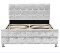 China Platform Double Size Crushed Velvet Ottoman Bed European Style Customized for sale