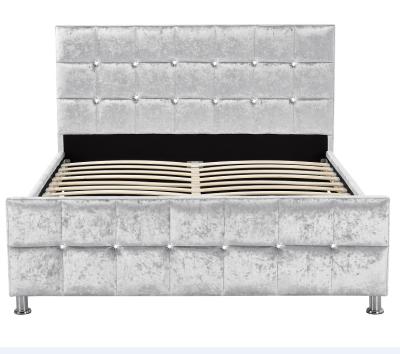 China Platform Double Size Crushed Velvet Ottoman Bed European Style Customized for sale