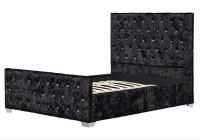 China BSCI Upholstered Bed Frame With Diamond Headboard European Style Customized for sale