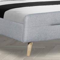 China Trapezoidal Headboard Linen Fabric Bed for sale