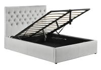 China King Size Platform Tufted Upholstered Bed Frame With Buttons Headboard for sale