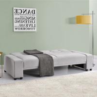 China Linen Fabric Grey Velvet Foldable Sofa Bed Italian BSCI Certification for sale
