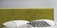 China Tufted Green Cream Crushed Velvet Double Pillow Headboard Bed Frame for sale
