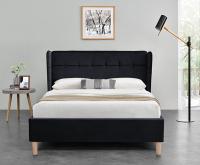 China Full Bed Velvet Black Frame OAK Plastic Legs for sale