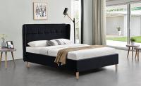 China Full Bed Velvet Black Frame OAK Plastic Legs for sale