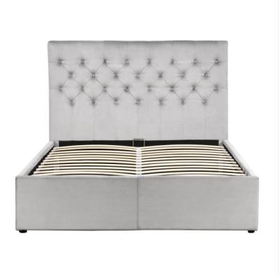 China Optional Color Fabric-Crushed velvet Gas Lift Storage Full size Bed comfortable for sleep CE for sale