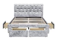 China Torver Charcoal Plush Velvet Bed Frame - Choose Size And Colour Options for sale