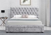 China Torver Charcoal Plush Velvet Bed Frame - Choose Size And Colour Options for sale