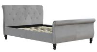 China Upholstered chesterfield bed frame king size Sleigh With Buttons for sale