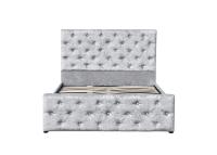 China Customized Upholstered Crushed Velvet King Size Bed With Storage Drawers for sale