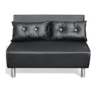 China Pu Leather Folding Chair Sofa Bed Black White With Metal Legs for sale