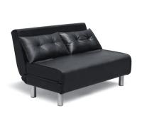 China Pu Leather Folding Chair Sofa Bed Black White With Metal Legs for sale