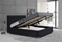 China Horwood Black Velvet Cube Gas Lift Storage Bed Frame for sale