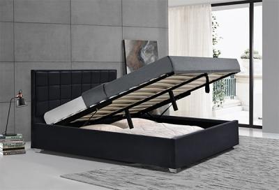 China Horwood Black Velvet Cube Gas Lift Storage Bed Frame for sale