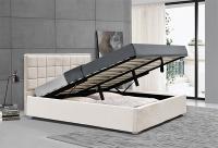 China Horwood Beige Velvet Ottoman Storage Bed Frame  120x200cm 140x200cm 160x200cm 180x200cm for sale