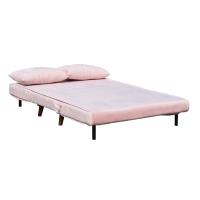 China Pink Velvet Two Seat Sofa Bed Folding Chair Fabric Foam Plywood for sale