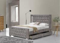 China Optional Size and Multicolor  Upholstered Bed Tufted Buttons With storage for sale