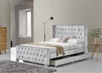 China Optional Size and Multicolor  Upholstered Bed Tufted Buttons With storage for sale