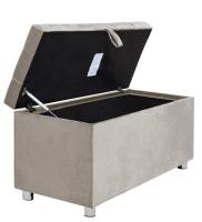 China Chesterfiled Grey Ottoman Storage Box Crushed Velvet Toy Bench Plush Soft for sale
