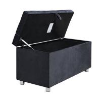 China Soft Velvet Fabric Storage Ottoman Blanket Box Chest Plsuh for sale