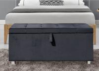 China Soft Velvet Fabric Storage Ottoman Blanket Box Chest Plsuh for sale