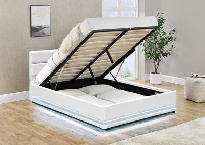 China Lowther White Faxu Leather Ottoman Storage Bed - Single / Double / King Sizes for sale