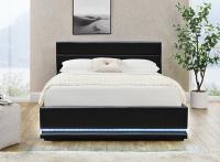 China Black Faxu Leather Ottoman LED Storage Bed for sale