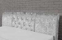 China Luxury Duble Size Tufted Storage Bed Lint Sliver Crystal Button European Style for sale