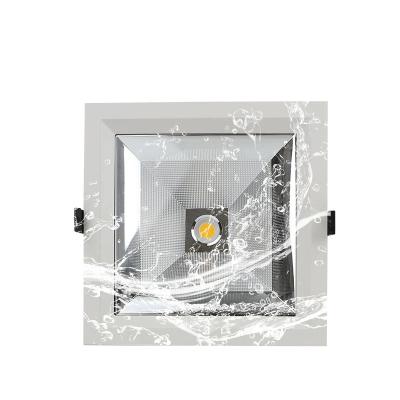 China COB Square LED Downlight IP65 10W-40W with External Driver 60° Beam Angle Aluminum Housing for sale