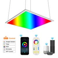 China 40W RGBW RGBCW Smart LED Panel Light 2x4 90lm/W 100-240V Surface Mount with Tuya App Control for sale