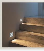 China 86mm x 86mm Radar Sensor LED Floor Lamp with 3W COB Light and 120° Motion Detection for Stairs for sale