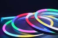 China DC24V SPI RGBW Silicone Neon LED Strip 8x17mm IP67 Side Bend for sale