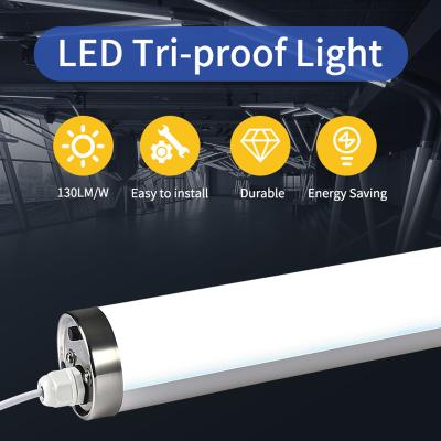 China Round LED Tri-Proof Light 40W 80°/120 Beam Angle IP65 IK08 2700-6800lm Commercial Parking for sale