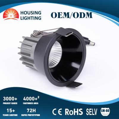 China Dimmable Anti-Glare LED Spotlight COB Downlight CCT 2700K 4000K 6000K for Hotels for sale